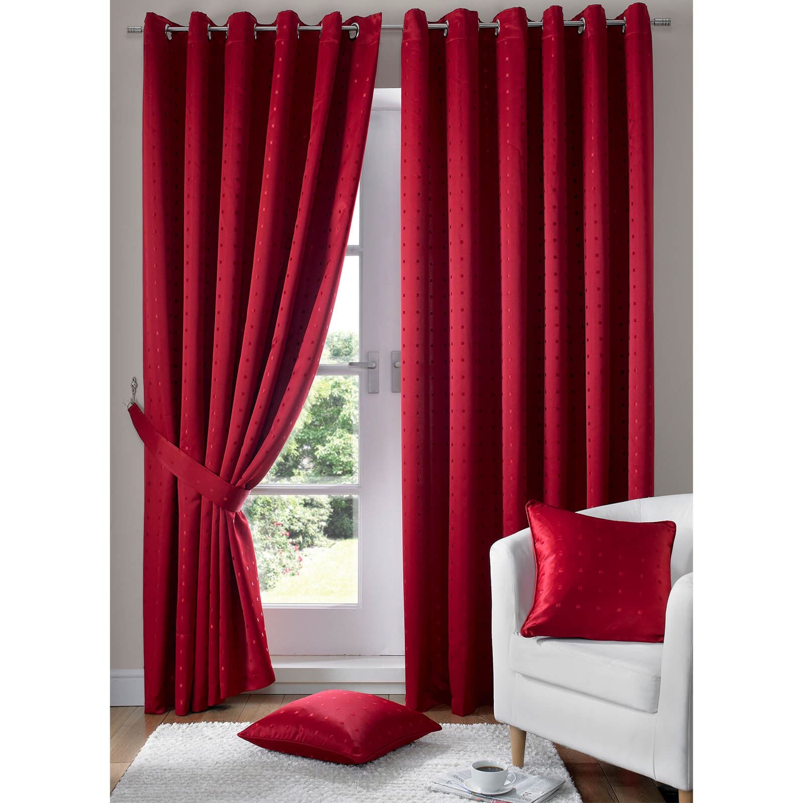 Madison Red Eyelet Curtains – Home Linen Store