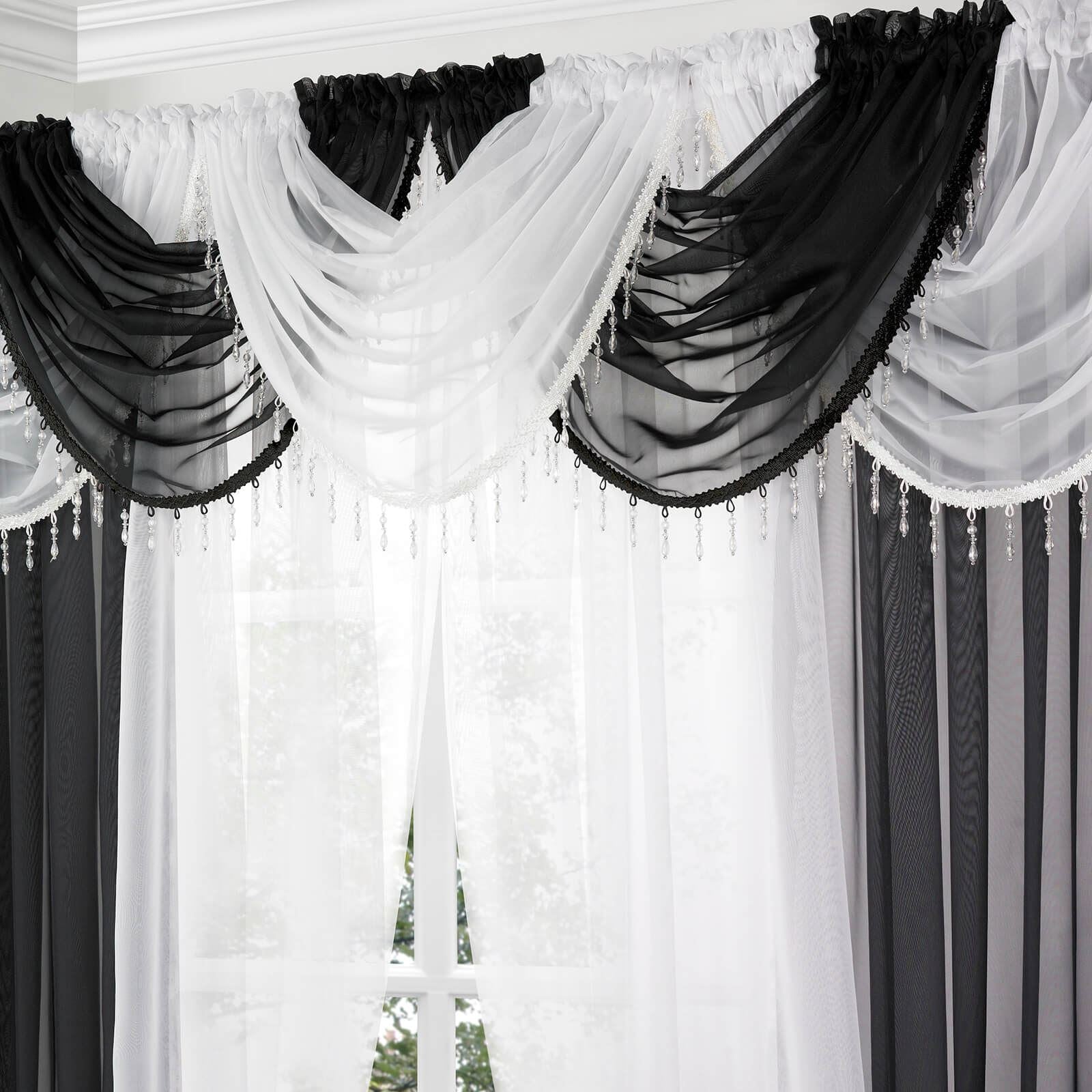 Beaded Black Curtain Swag – Home Linen Store