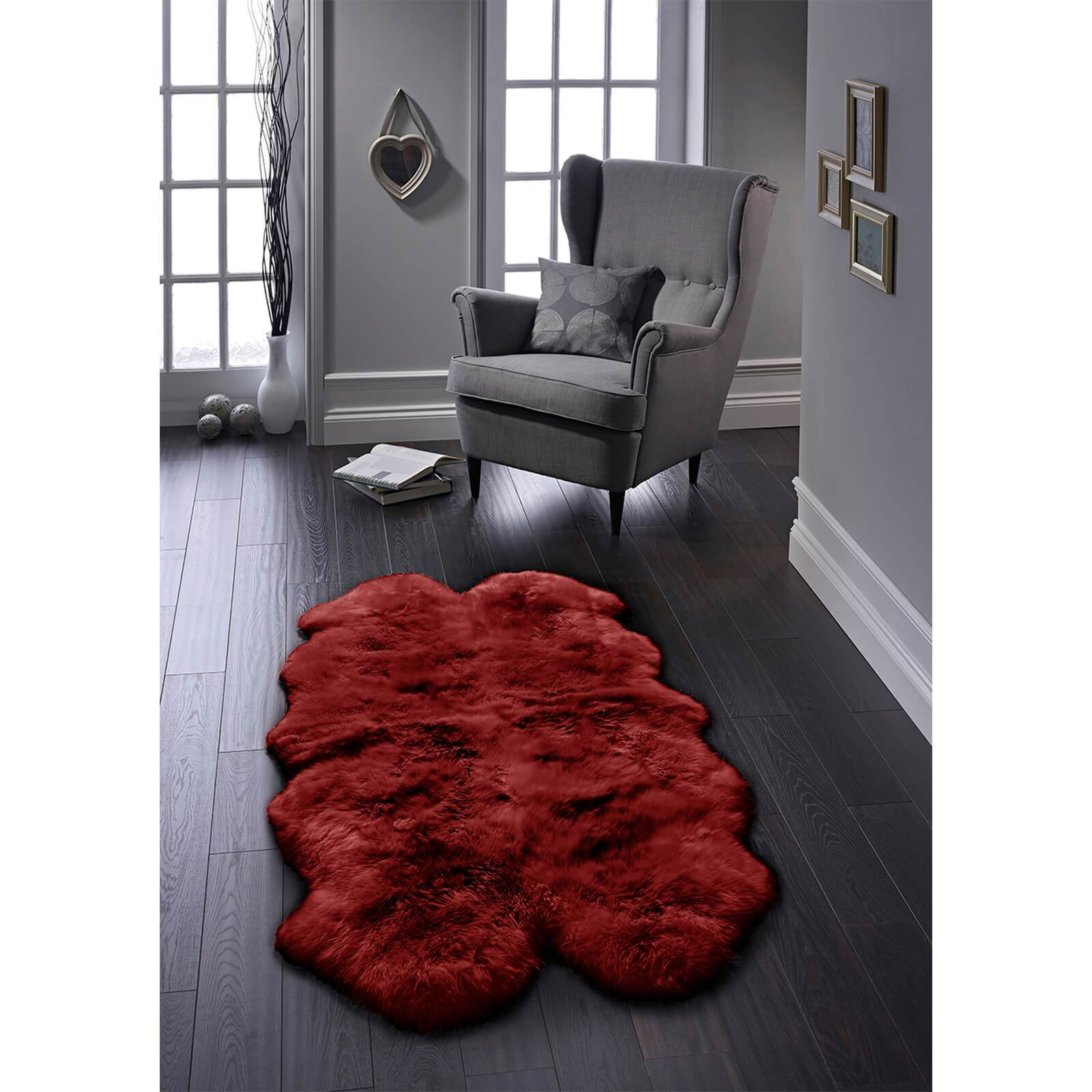Genuine Sheepskin Red Shaggy Rugs – Home Linen Store