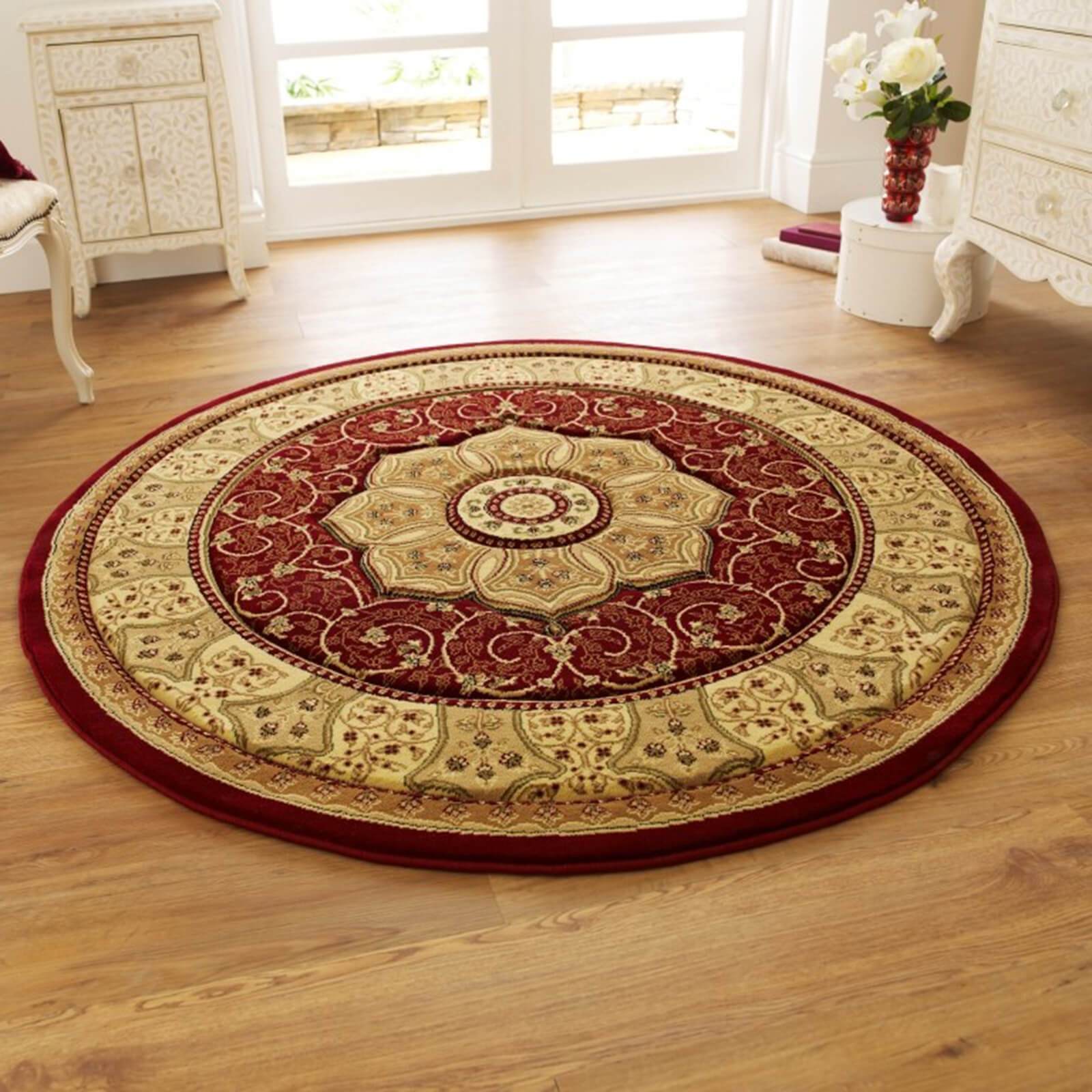 Heritage 4400 Red Traditional Circle Rugs – Home Linen Store